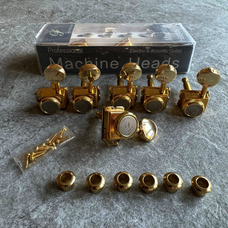 F Professional No-Screw Locking Guitar Machine Heads Tuners Set - Chro