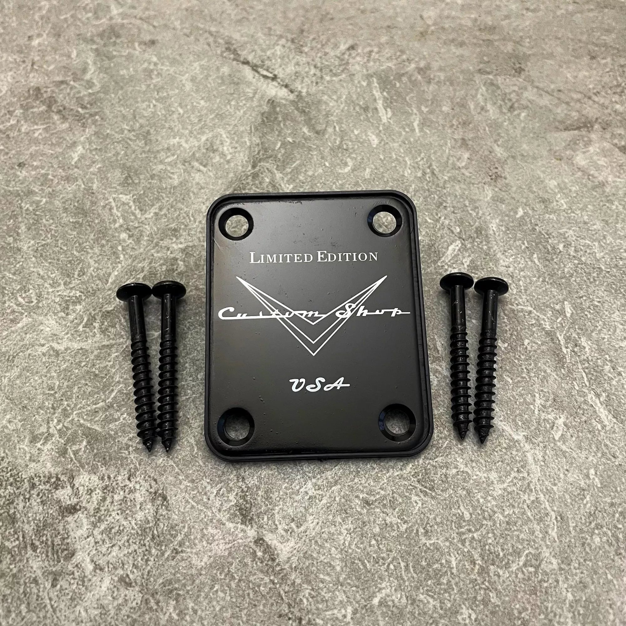 Black Fender Neck Plate | Custom Shop Neck Plate | Falkonguitars